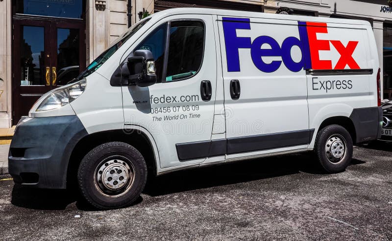 FedEx Express Courier Van in London (hdr) Editorial Photo - Image of ...