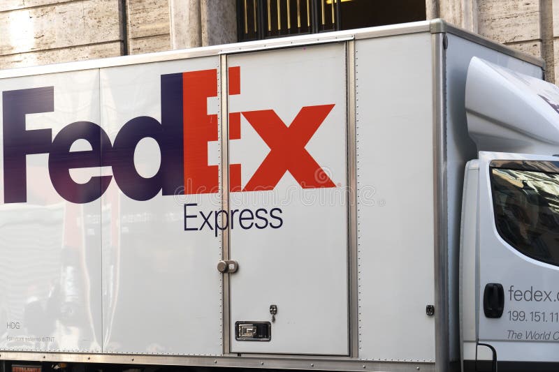 FedEx Express delivery van editorial photography. Image of transport ...