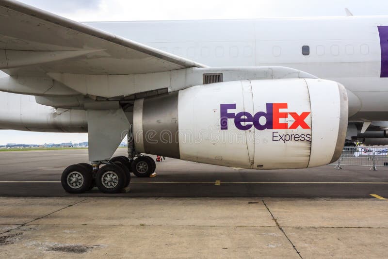 FedEx jet engine editorial photo. Image of fedex, blue - 64496636