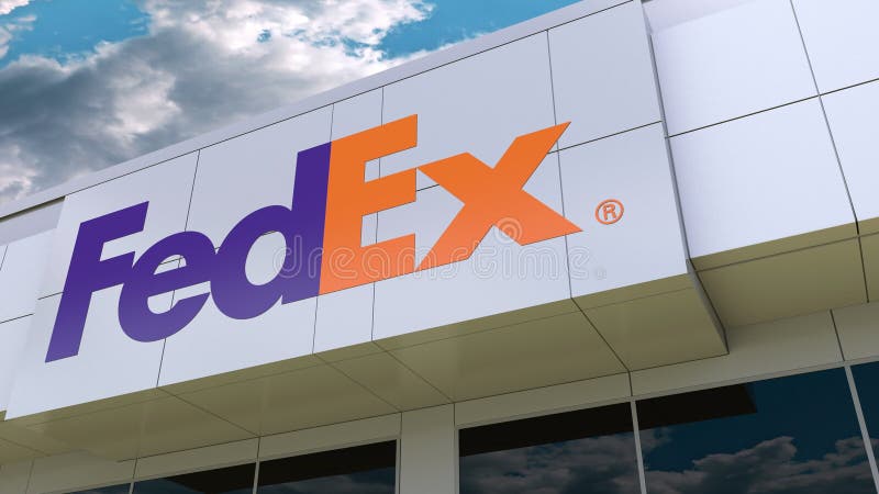 FedEx Logo on the Modern Building Facade. Editorial 3D Rendering Stock ...