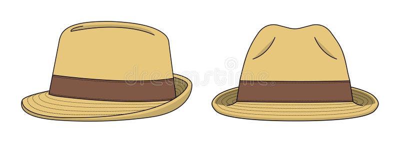 Fedora Hat Vector Template Illustration Stock Vector - Illustration of ...