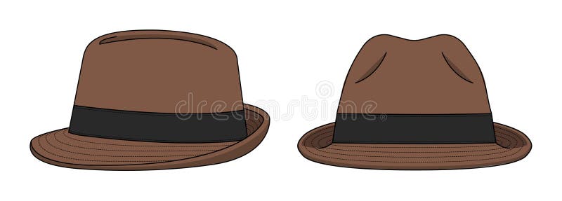 Fedora Hat Vector Template Illustration Stock Vector - Illustration of ...