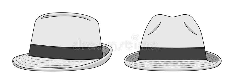 Fedora Hat Vector Template Illustration Stock Vector - Illustration of ...