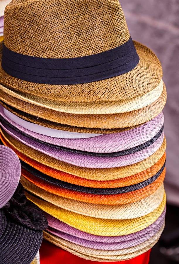 Fedora Hats Hanging on the Wall of Country Shop Stock Image - Image of ...