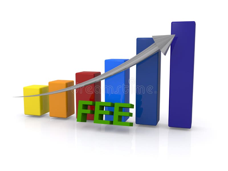 Fee and graph on white stock illustration. Illustration of financial ...