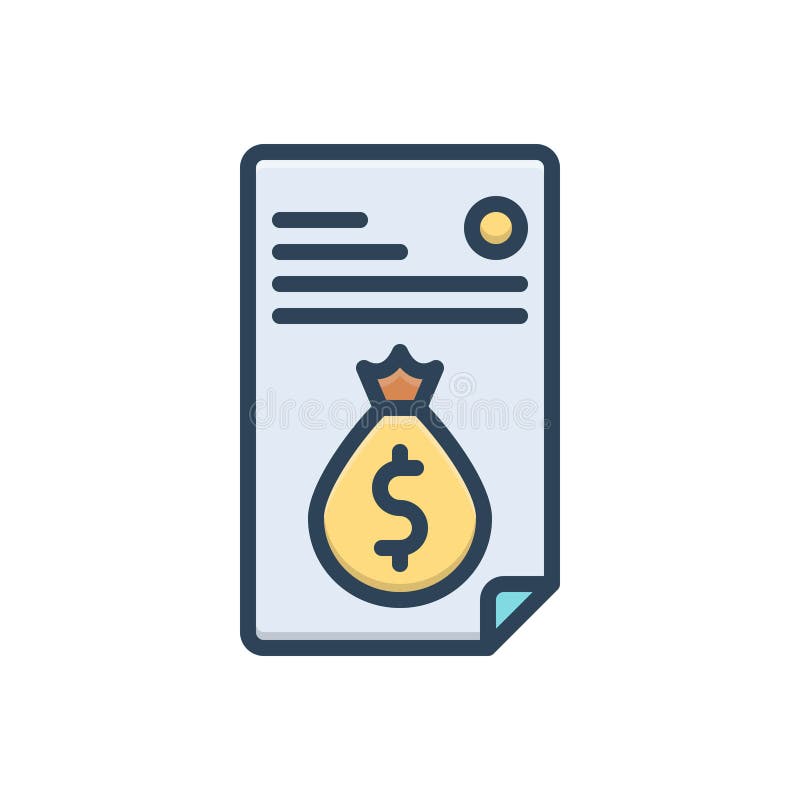 Color Illustration Icon for Fee, Payment and Emolument Stock ...