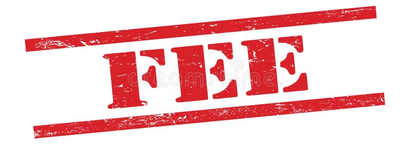 FEE Text on Red Grungy Lines Stamp Stock Illustration - Illustration of ...