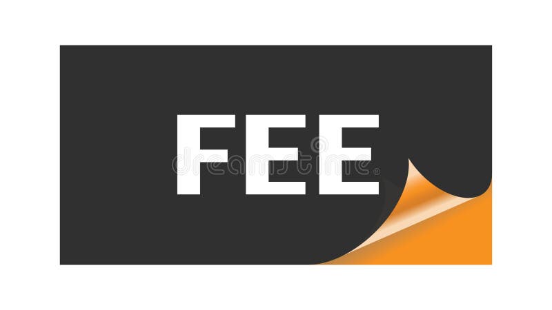 FEE Text Written on Black Orange Sticker Stock Illustration ...