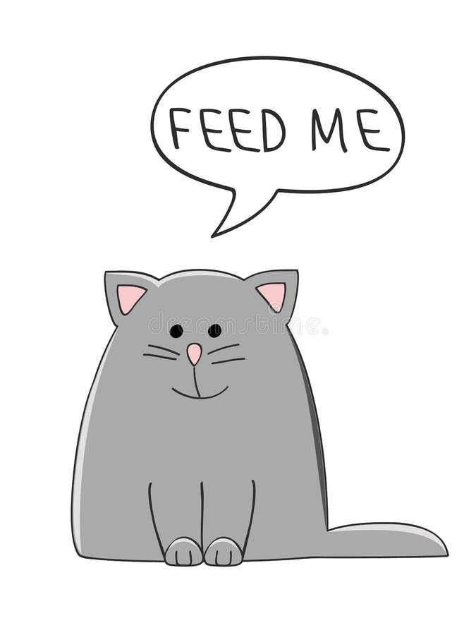 Hungry Cat Speech Bubble Saying Stock Illustrations – 3 Hungry Cat ...