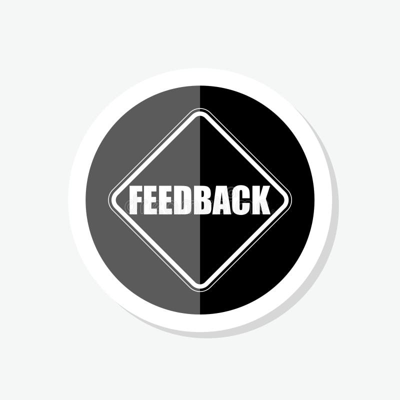 Feedback Black Circle Glossy Web Icon Stock Illustration - Illustration ...