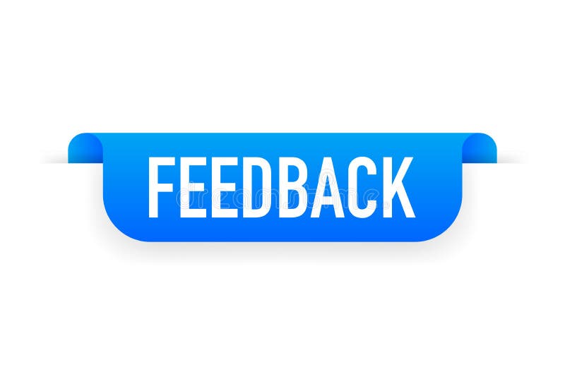 Feedback Blue Label with White Background. Vector Illustration. Stock ...
