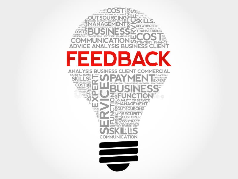 Feedback bulb word cloud stock illustration. Illustration of light ...