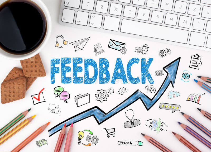 Feedback, Business Concept. Computer Keyboard and Cup of Coffee on a ...