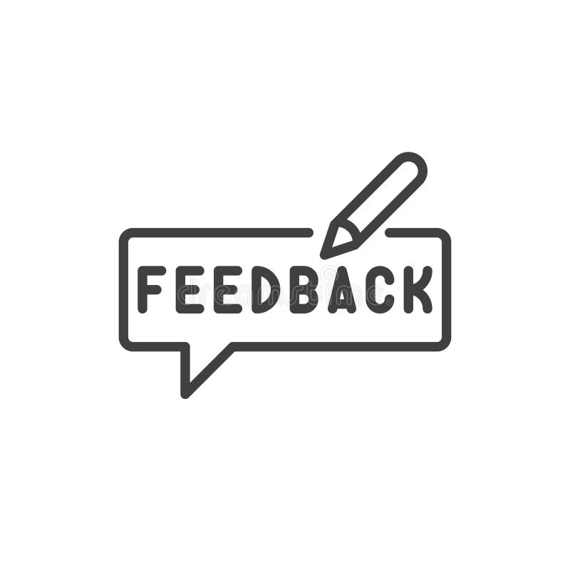 Feedback Button line icon stock vector. Illustration of speech - 350196326