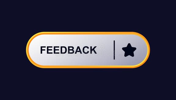 Feedback Button with Star Icon and Highlighted Edge for Interactive ...