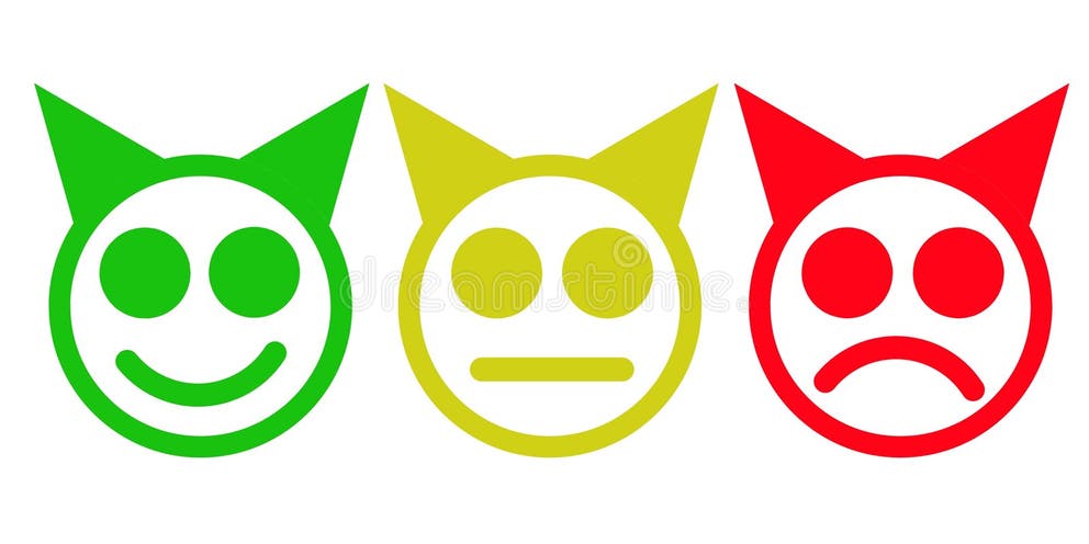 Feedback Cat Emoticon Icon Vector Set Stock Vector - Illustration of ...