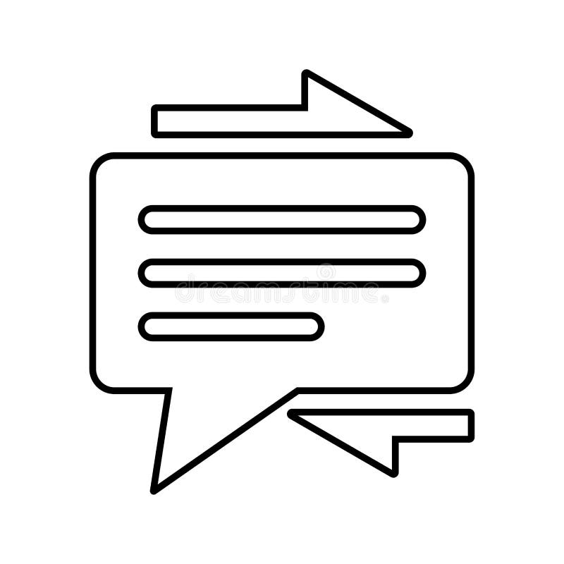 Feedback, Comment Outline Icon. Line Art Vector Stock Illustration ...