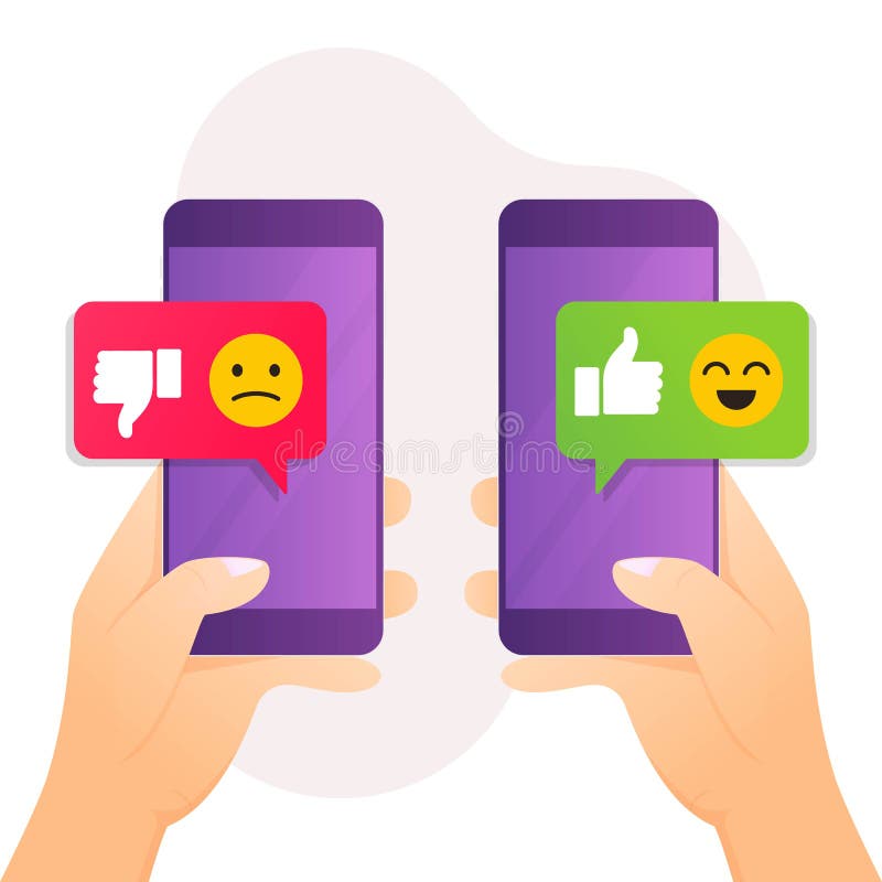 Good and Bad Feedback Concept Thumbs Up or Down Icon for Customer ...