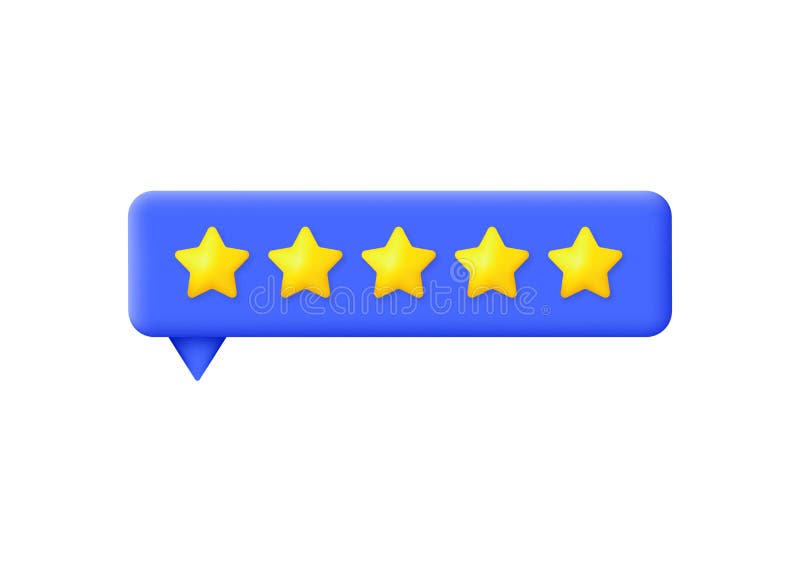 Feedback Concept. Blue Five Star Rating Bubble Isolated on White ...