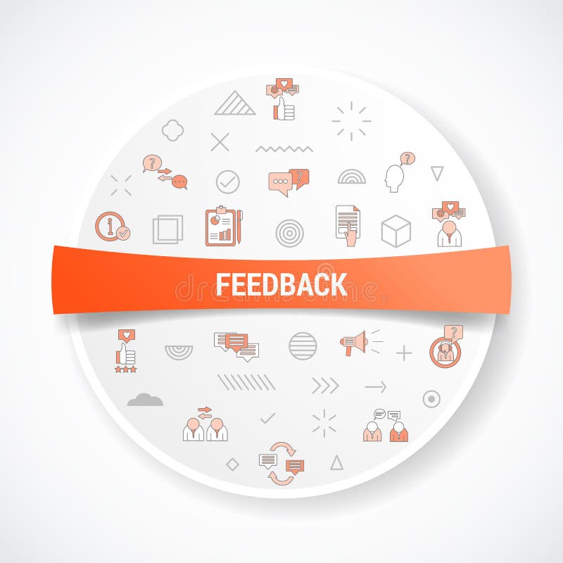 Feedback Concept with Icon Concept with Round or Circle Shape for Badge ...