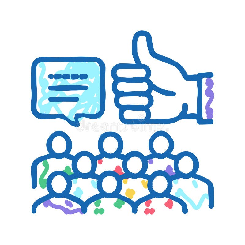 Feedback Crowdsoursing Icon Doodle Illustration Flat Stock Vector ...
