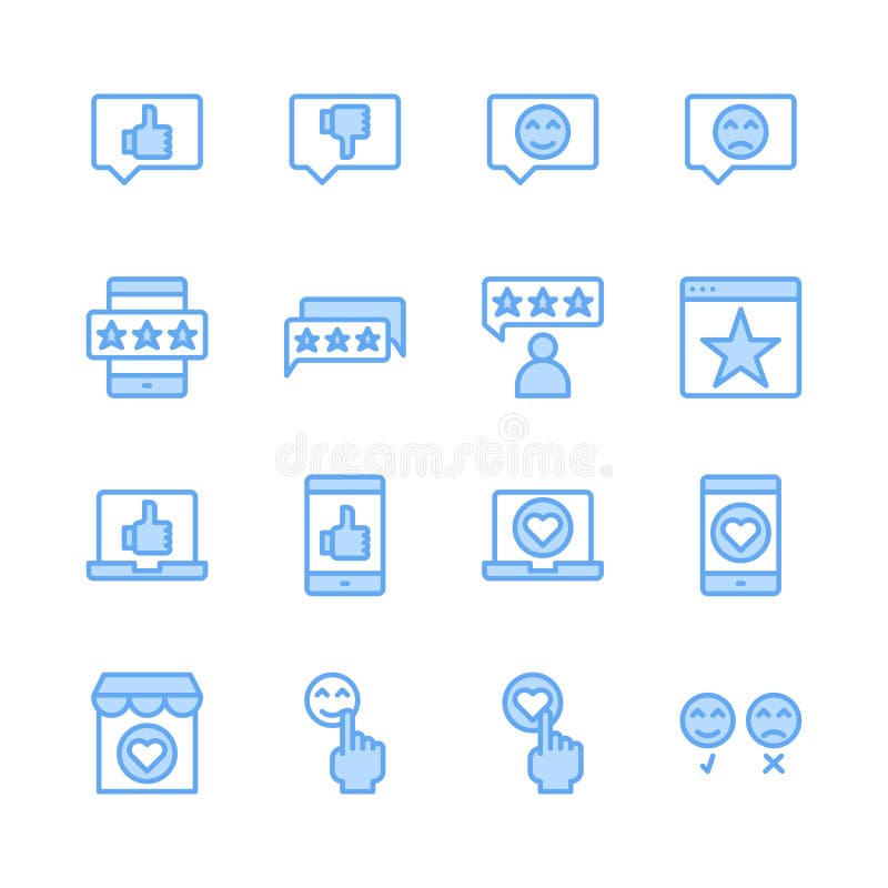 Feedback and Customer Review Related Icon Set Stock Vector ...