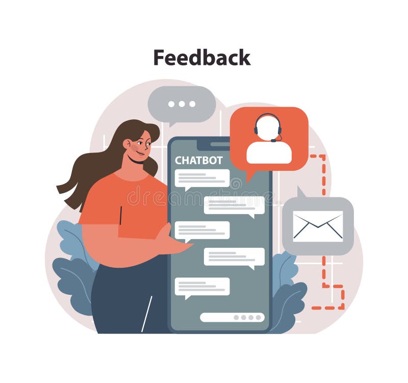 Feedback in Digital Communication Concept Stock Vector - Illustration ...