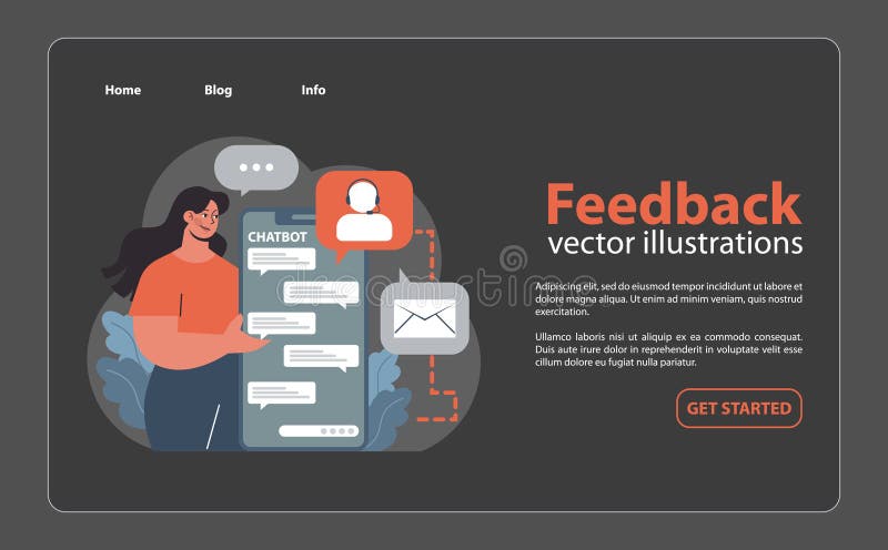 Feedback in Digital Communication Concept Stock Vector - Illustration ...