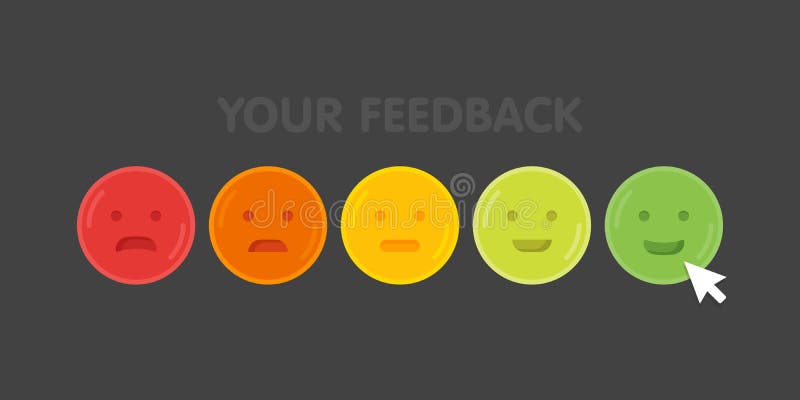Feedback Emoticon Emoji Lächeln-Ikonenillustration Stock Abbildung ...