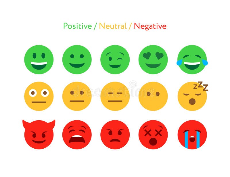 Feedback Emoticon Flat Design Icon Set Stock Vector - Illustration of ...