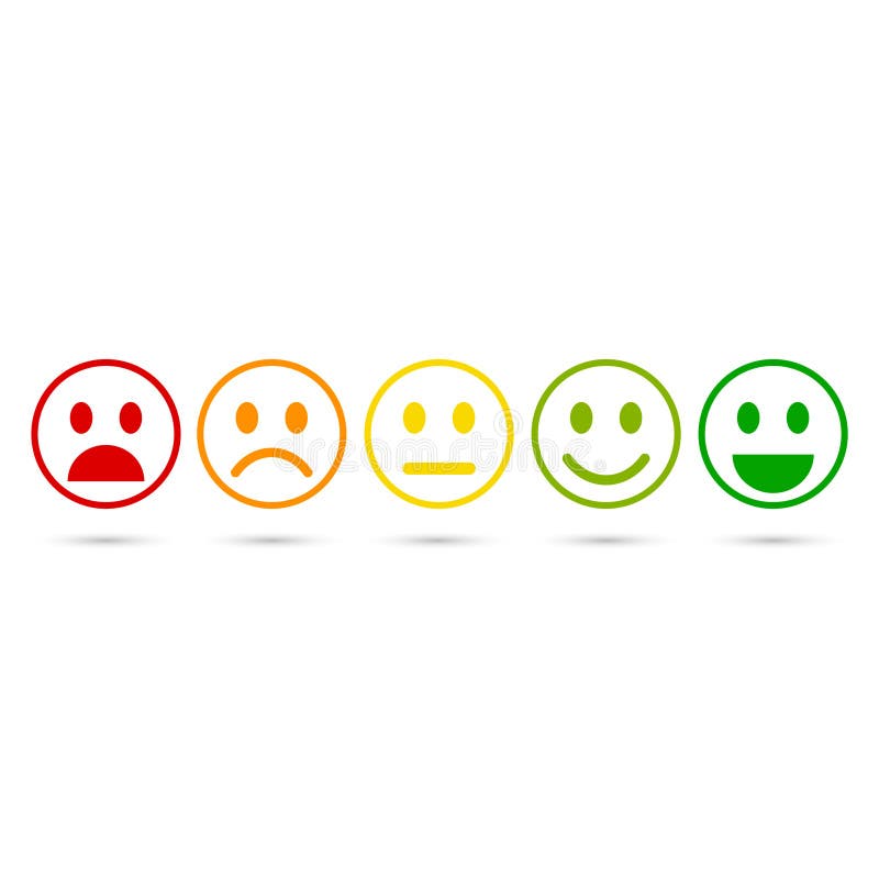 Feedback Emoticon Flat Design Icon Set. Vector Stock Vector ...
