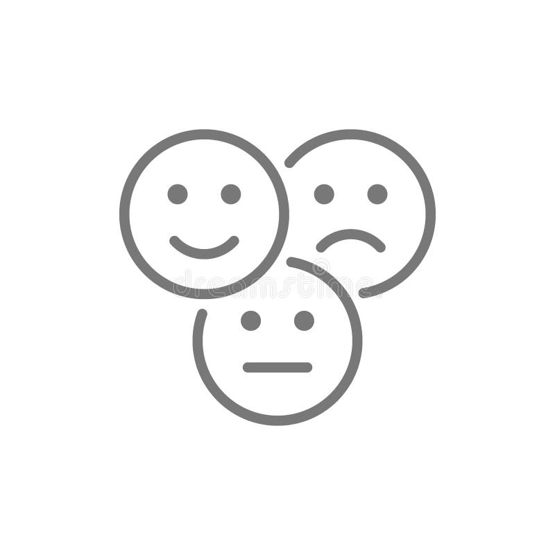 Vector Feedback Emoticons, Positive, Negative and Neutral Faces Color ...