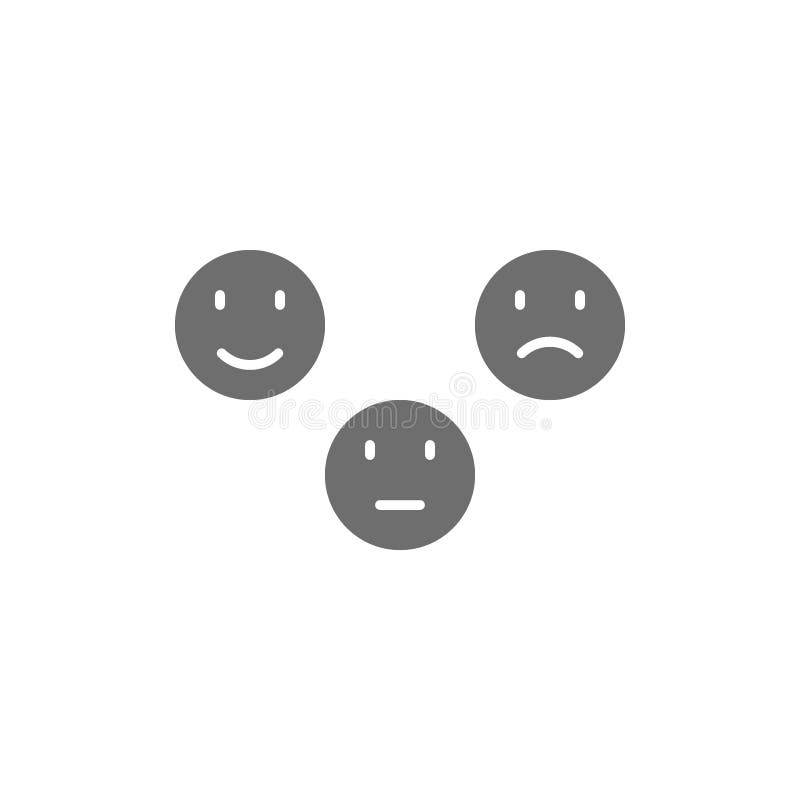 Vector Feedback Emoticons, Positive, Negative and Neutral Faces Color ...
