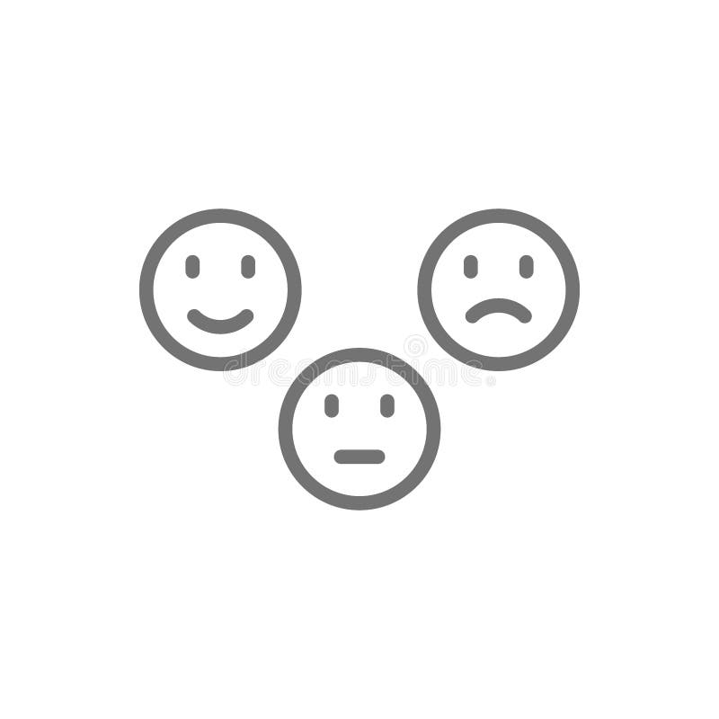 Feedback Emoticons, Positive, Neutral and Negative Faces Flat Color ...