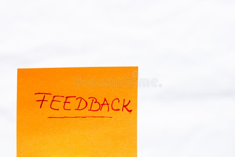 Feedback Handwriting Text Close Up Isolated on Orange Paper with Copy ...