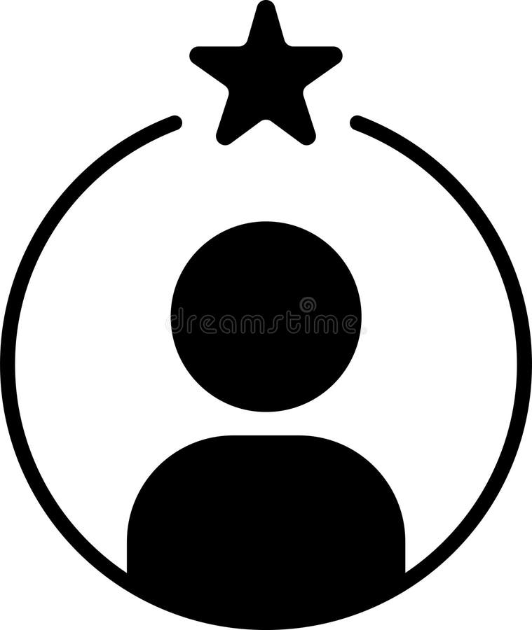 Feedback Icon with One Rating Star and Customer Silhouette. Vector Icon ...