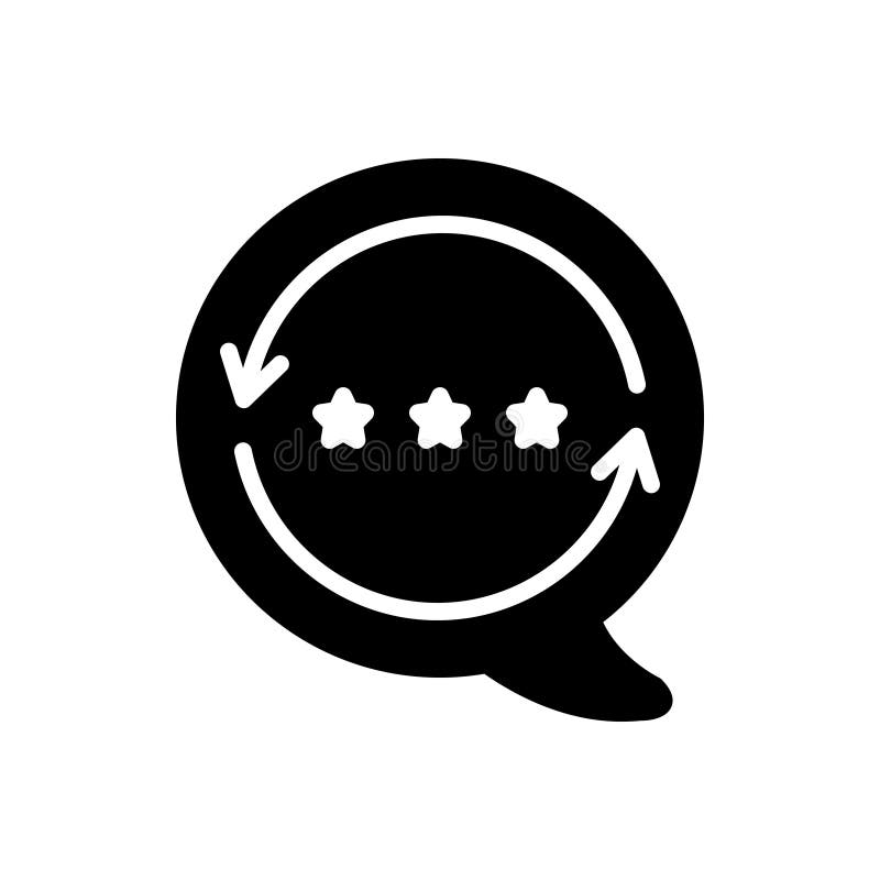 Black Solid Icon for Feedback, Review and Response Stock Illustration ...