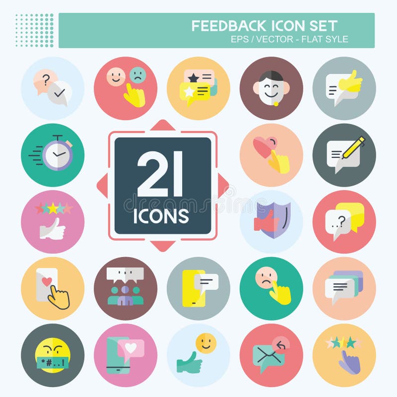 Feedback Icon Set. Suitable for Web Interface Symbol. Two Tone Style ...