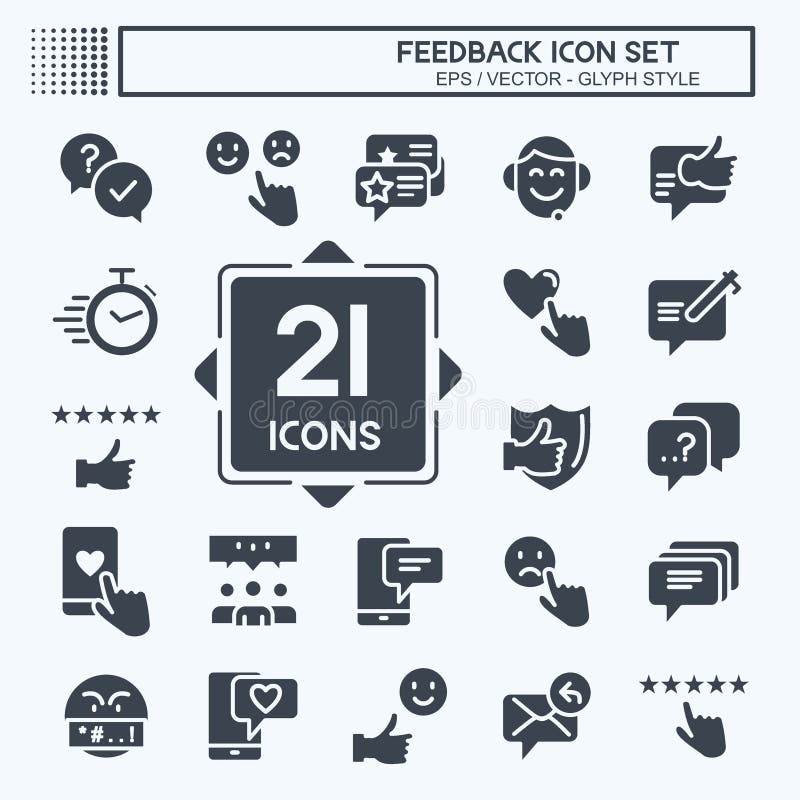 Feedback Icon Set. Suitable for Web Interface Symbol. Glyph Style ...