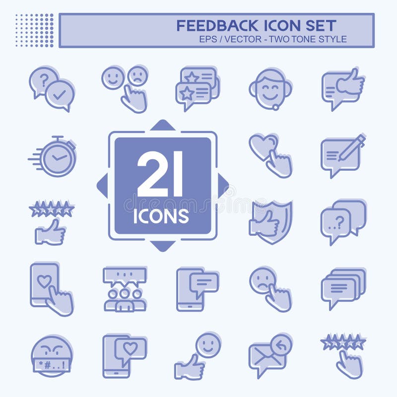 Feedback Icon Set. Suitable for Web Interface Symbol. Two Tone Style ...
