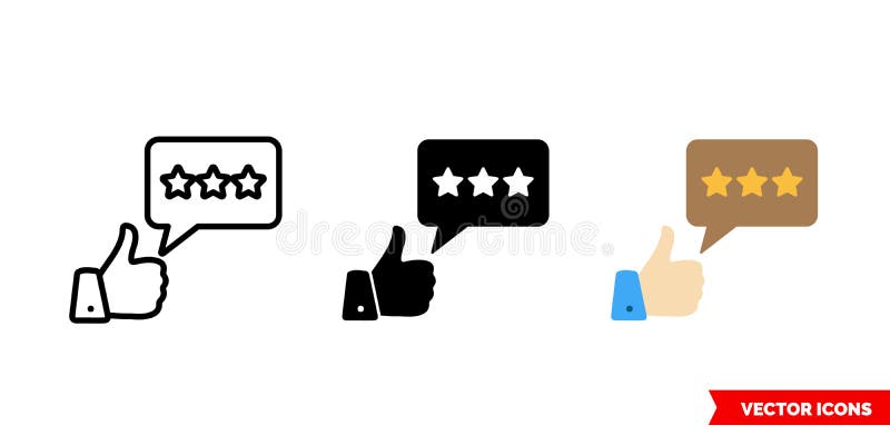 Feedback Icon of 3 Types Color, Black and White, Outline. Isolated ...