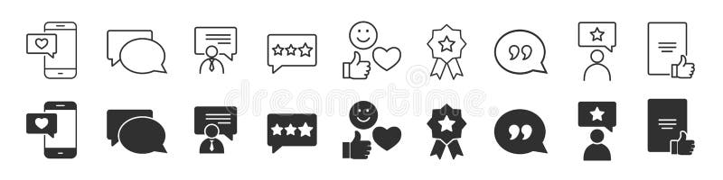 Feedback Icons Collection in Two Different Styles Stock Vector ...