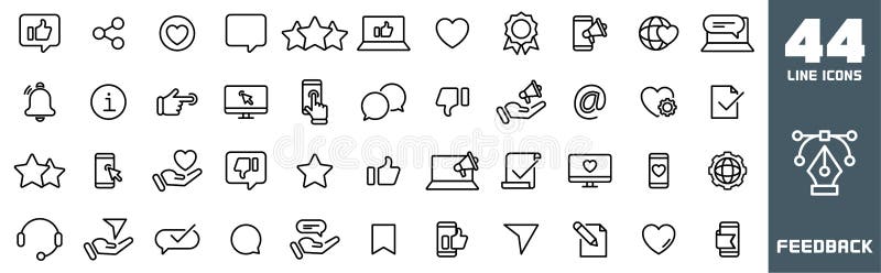 Feedback Icons Pack. Rating Icons. Paper Work Icons. Thin Line Icons ...