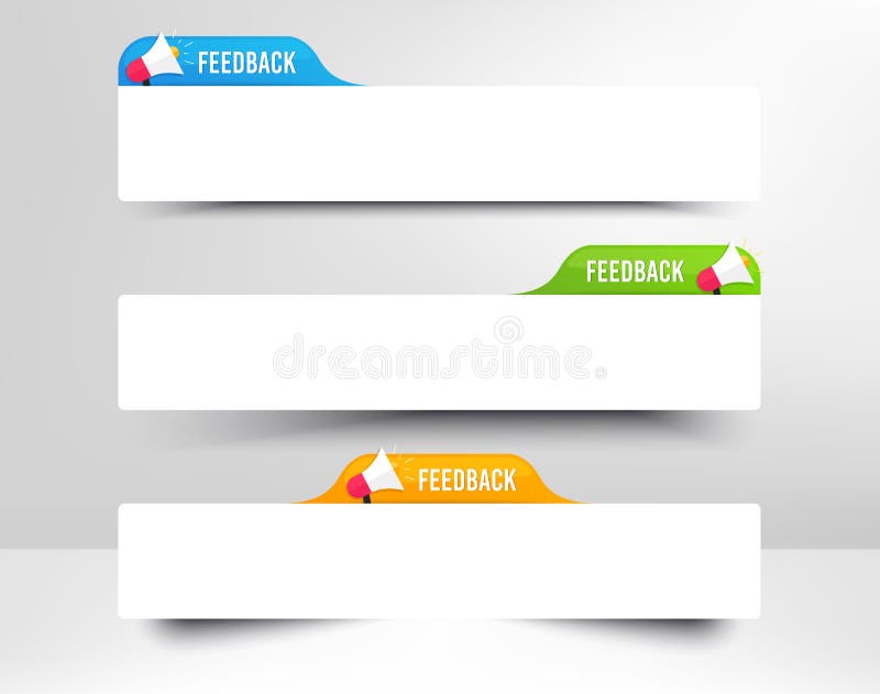 Feedback Labels. Banner Shadows Set. Realistic Page Shadows Template ...