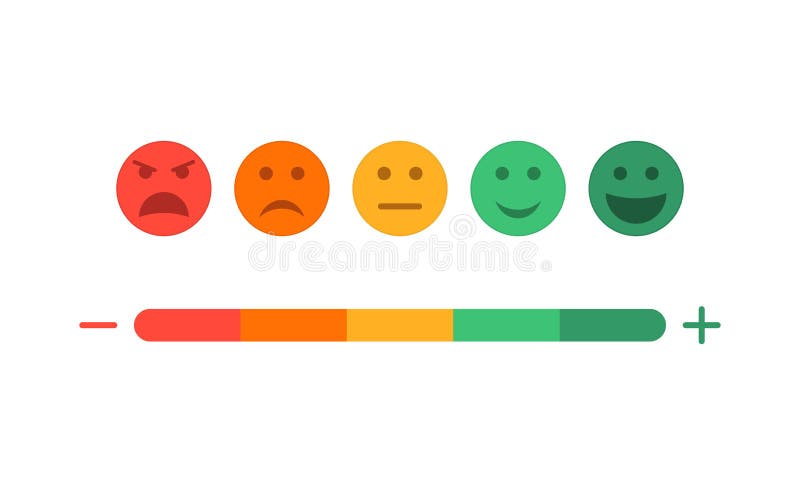 Feedback and Level of Satisfaction of Customer. Survey with Emoji on Scale. Face Icons with ...