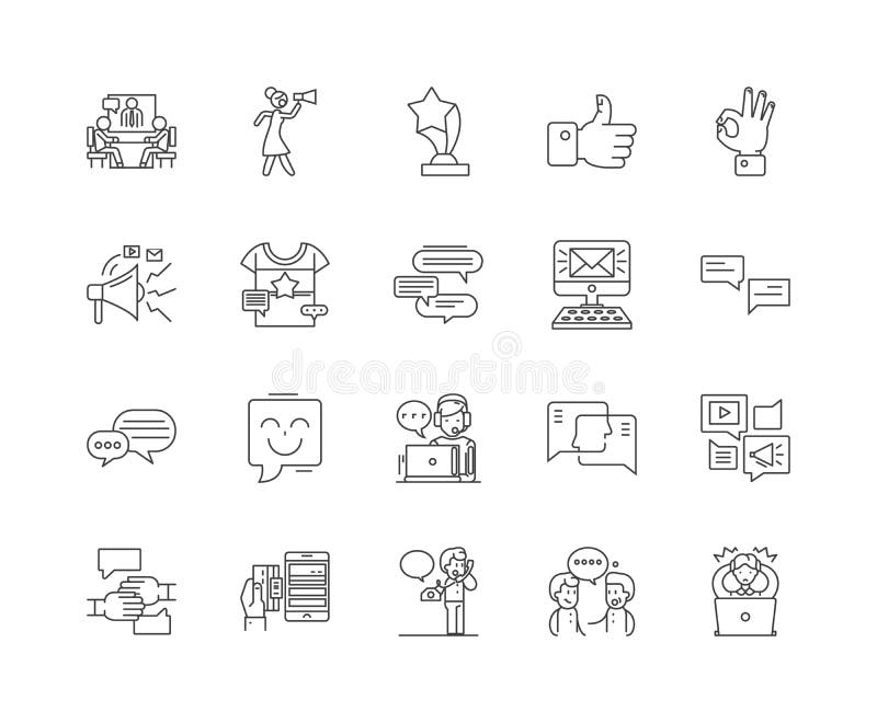 Feedback Line Icons, Signs, Vector Set, Outline Illustration Concept ...
