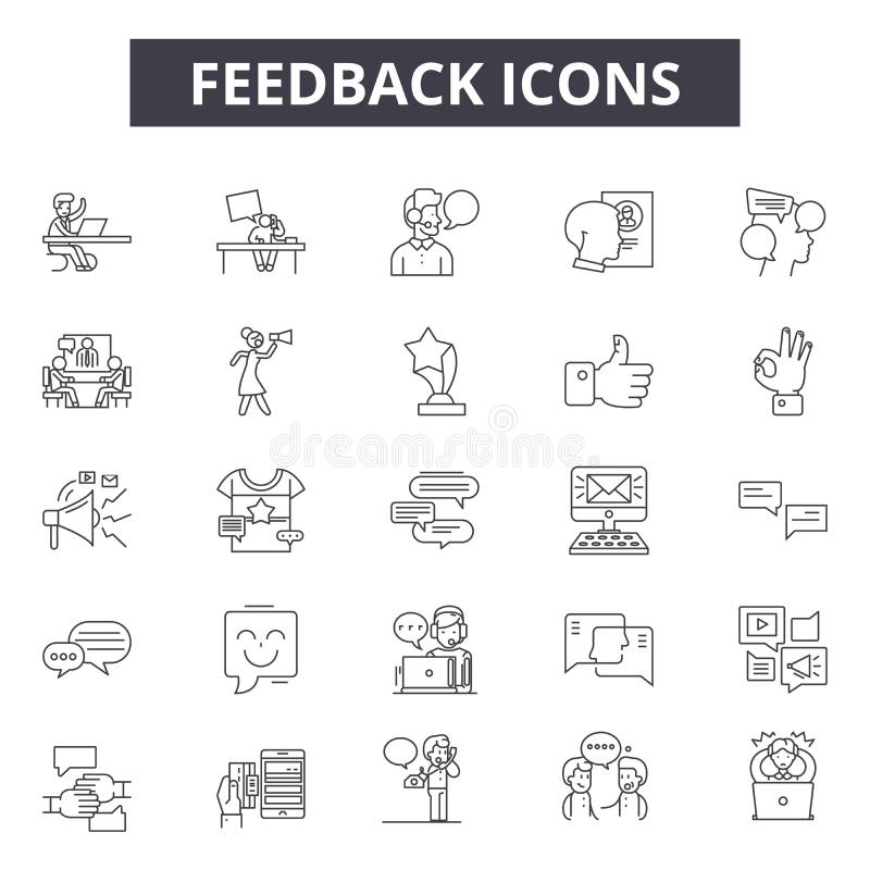 Feedback Line Icons for Web and Mobile Design. Editable Stroke Signs ...