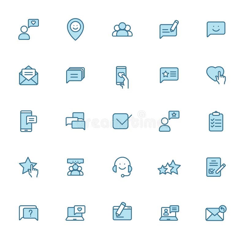 Feedback line vector icons stock vector. Illustration of vector - 275984438