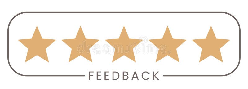 Feedback Logo Design. Five Golden Stars and Text Vector Flat ...