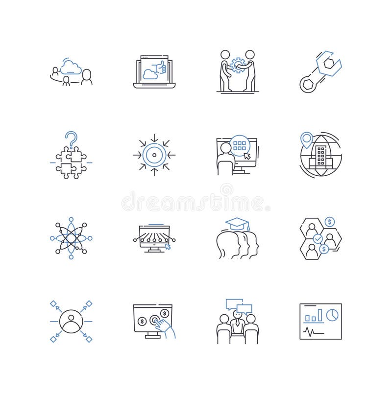 Feedback Loop Line Icons Collection Response Input Output Reinforcement Iteration 7555